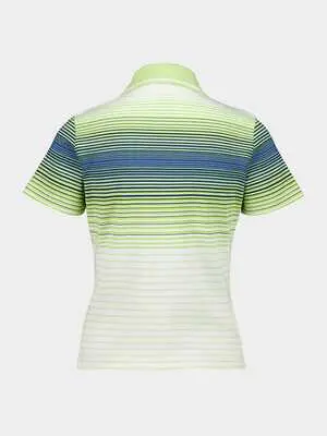 Casablanca Gradient Striped Slim Fit Polo Shirt - Green