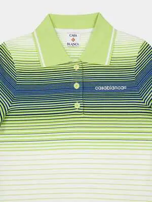 Casablanca Gradient Striped Slim Fit Polo Shirt - Green