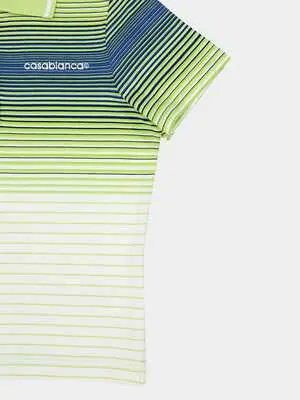 Casablanca Gradient Striped Slim Fit Polo Shirt - Green