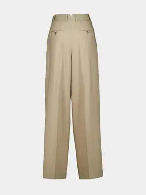 AMI Paris High-waist Wide-leg Wool Trousers