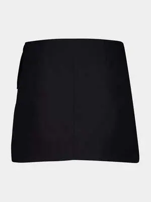 Ami Wool Buckle Mini Skirt - Black