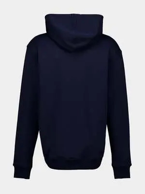 AMI Paris De Coeur Cotton Hooded Sweatshirt - Blue