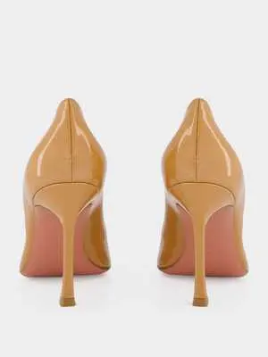 Amina Muaddi Latte Camelia 90 Pumps