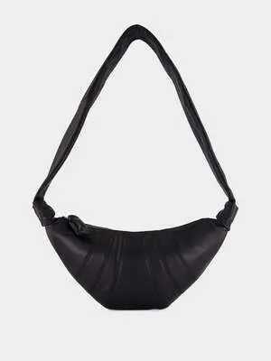 LEMAIRE Small Croissant Leather Bag - Black