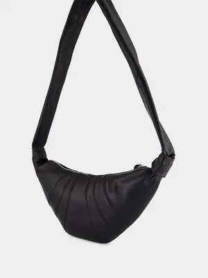 LEMAIRE Small Croissant Leather Bag - Black