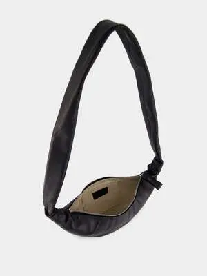 LEMAIRE Small Croissant Leather Bag - Black