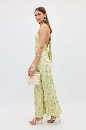 Rixo Dune Botanical Embroidery Gown
