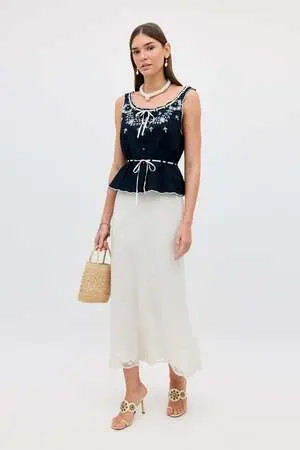 Rixo Cassara Cutwork Embroidered Top