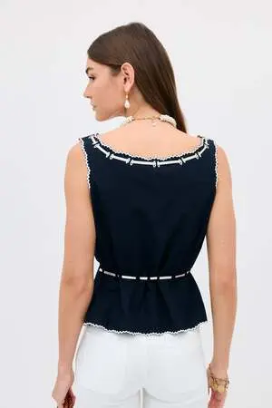 Rixo Cassara Cutwork Embroidered Top