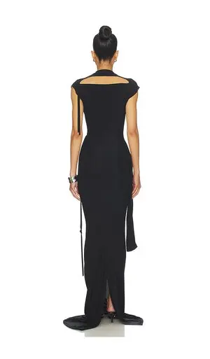 Ottolinger Sleevy Lurex Maxi Dress - Black