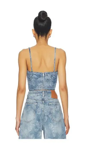 Giuseppe Di Morabito Denim Floral Applique Top