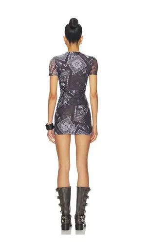 Superdown Mesh Print Mini Skirt Set