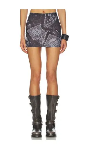 Superdown Mesh Print Mini Skirt Set