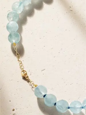 Jia Jia Oracle 14-karat Gold Aquamarine Necklace