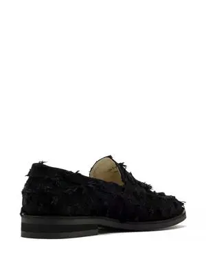 DUKE + DEXTER Wilde Frayed Loafers - Black