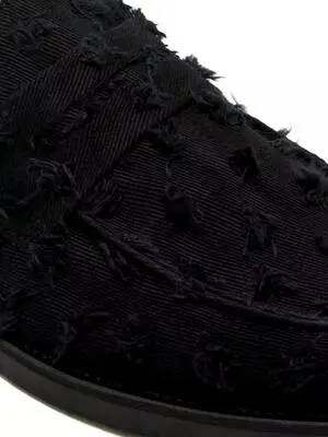 DUKE + DEXTER Wilde Frayed Loafers - Black