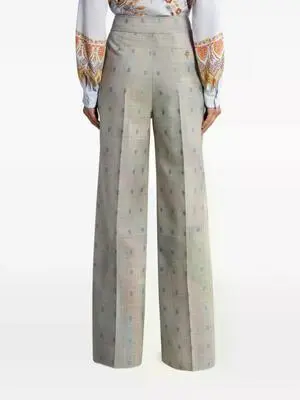 Etro Jacquard Prince Of Wales Trousers - Neutrals