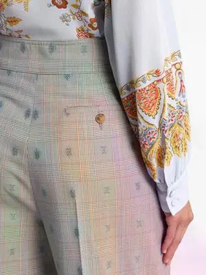 Etro Jacquard Prince Of Wales Trousers - Neutrals