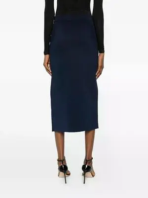 AROVESCIO Ribbed Knit Midi Skirt - Blue