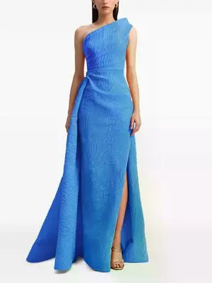 GEMY MAALOUF One-shoulder Draped Maxi Dress - Blue