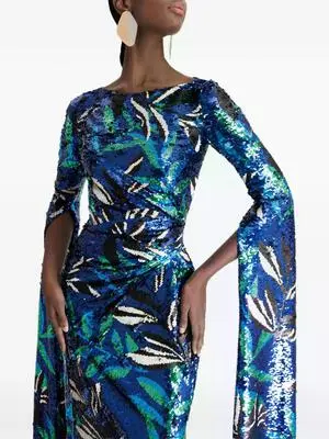 GEMY MAALOUF Patterned Sequin-detailed Maxi Dress