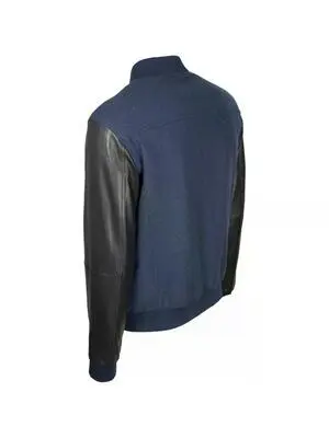 Pal Zileri Leather-sleeve Zip-up Bomber Jacket