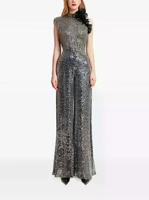 GEMY MAALOUF Embroidered Sequins Jumpsuit