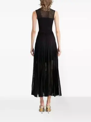 GEMY MAALOUF Heart-shaped Pleated Midi Dress - Black