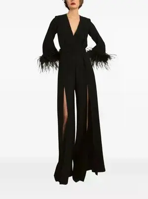 GEMY MAALOUF Feather-trim Jumpsuit
