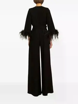 GEMY MAALOUF Feather-trim Jumpsuit