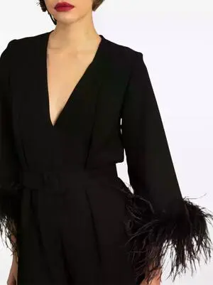 GEMY MAALOUF Feather-trim Jumpsuit