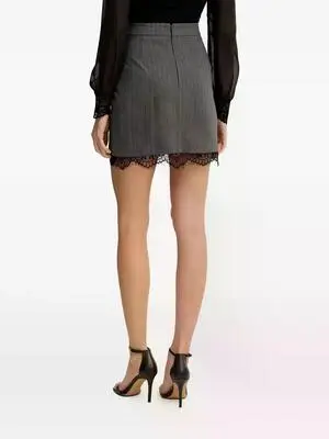 MORGAN Pinstripe Skirt With Lace Detail