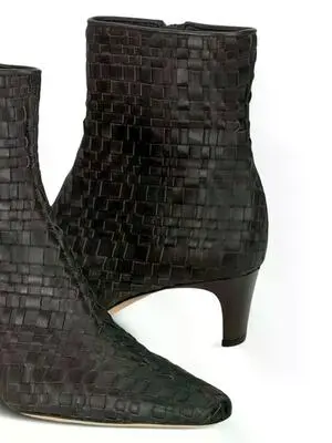 Staud Wally Woven Ankle Boots - Brown