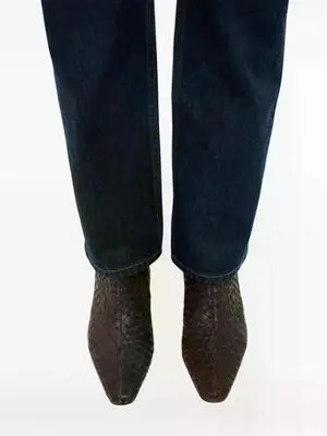 Staud Wally Woven Ankle Boots - Brown