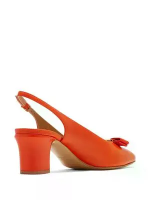 FERRAGAMO Vara Bow-detail Slingback Pumps - Orange