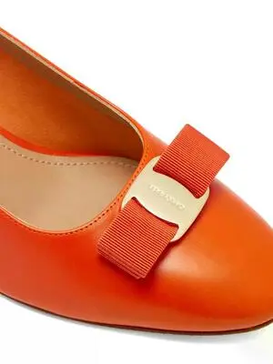 FERRAGAMO Vara Bow-detail Slingback Pumps - Orange
