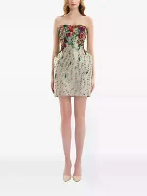 GEMY MAALOUF Embroidered Strapless Mini Dress