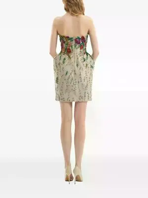 GEMY MAALOUF Embroidered Strapless Mini Dress