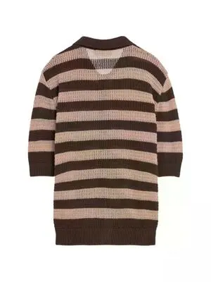 A PAPER KID Striped Knit Cardigan
