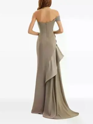 GEMY MAALOUF Off-shoulder Embroidered Maxi Dress
