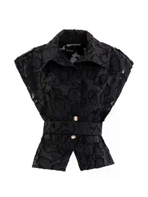 SAIID KOBEISY Textured Blouse And Trousers Set