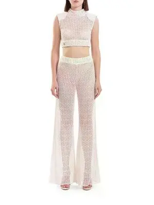 SAIID KOBEISY Knitted Wide Leg Trousers