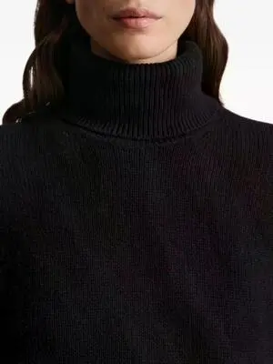 12 STOREEZ Merino Turtleneck Sweater - Black