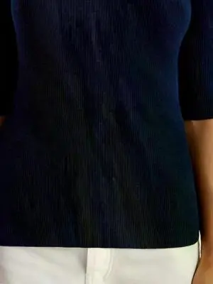 12 STOREEZ Button Merino Sweater - Blue