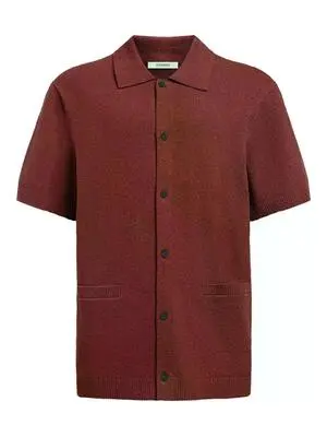 12 STOREEZ Textured Button Knit Shirt