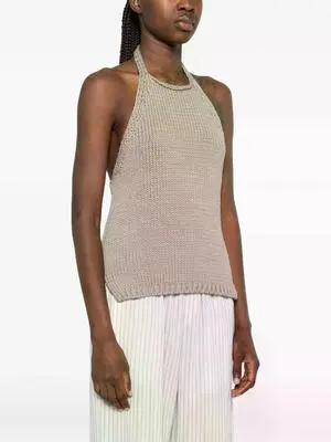 RÓHE Chunky-knit Halter Top - Neutrals