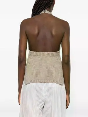 RÓHE Chunky-knit Halter Top - Neutrals