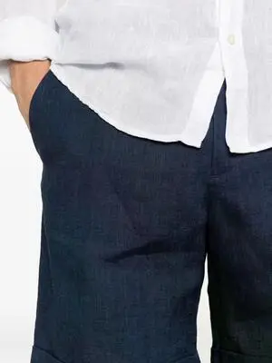 120% Lino Slub-texture Tailored Shorts