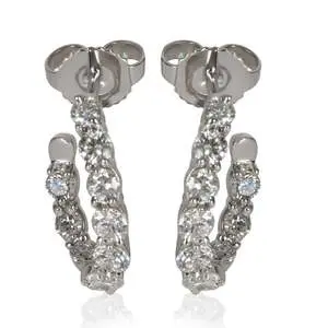 TIFFANY & CO. Platinum Diamond Inside-Out Hoop Earrings