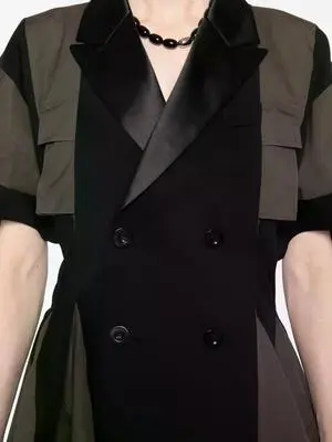 Sacai Paneled Double-breasted Mini Dress